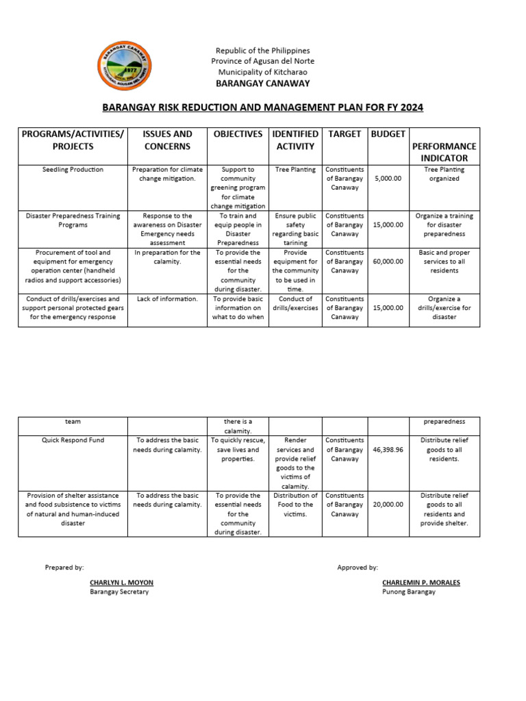 BDRRM PLAN 2022 | Download Free PDF | Emergency Management | Safety