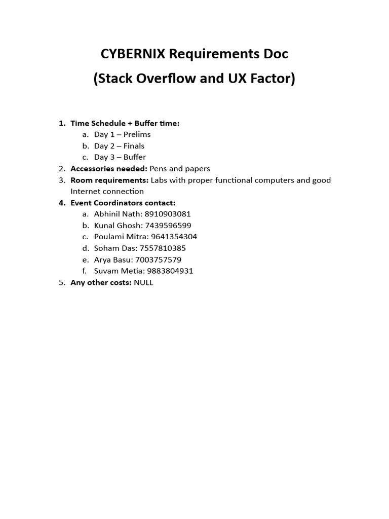 CYBERNIX Requirements | PDF | Art | Technology & Engineering