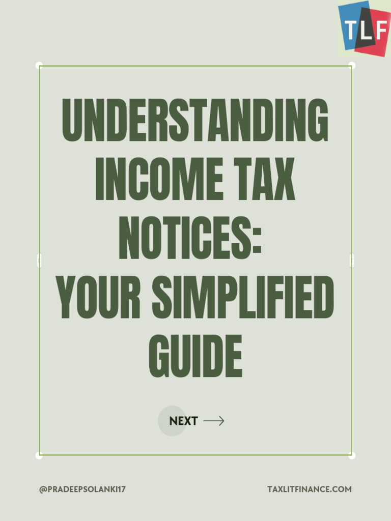Understanding Income Tax Notices | PDF | Taxpayer | Taxes