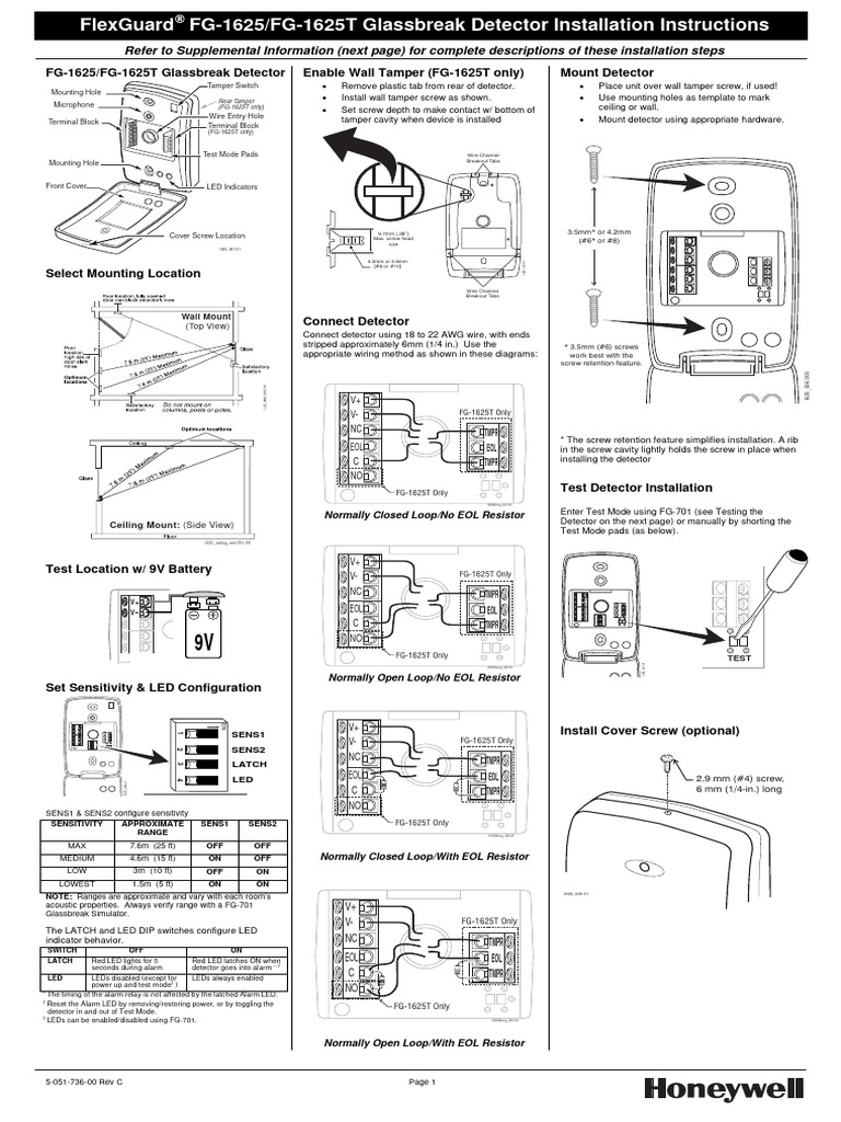 Honeywell BG Ref FG-1625 Installation-Instructions | PDF | Electromagnetic Interference | Equipment