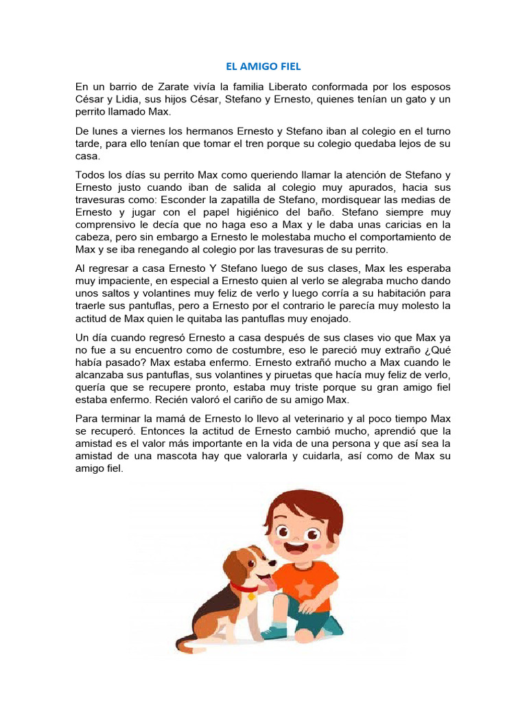 EL AMIGO FIEL - cuento | PDF
