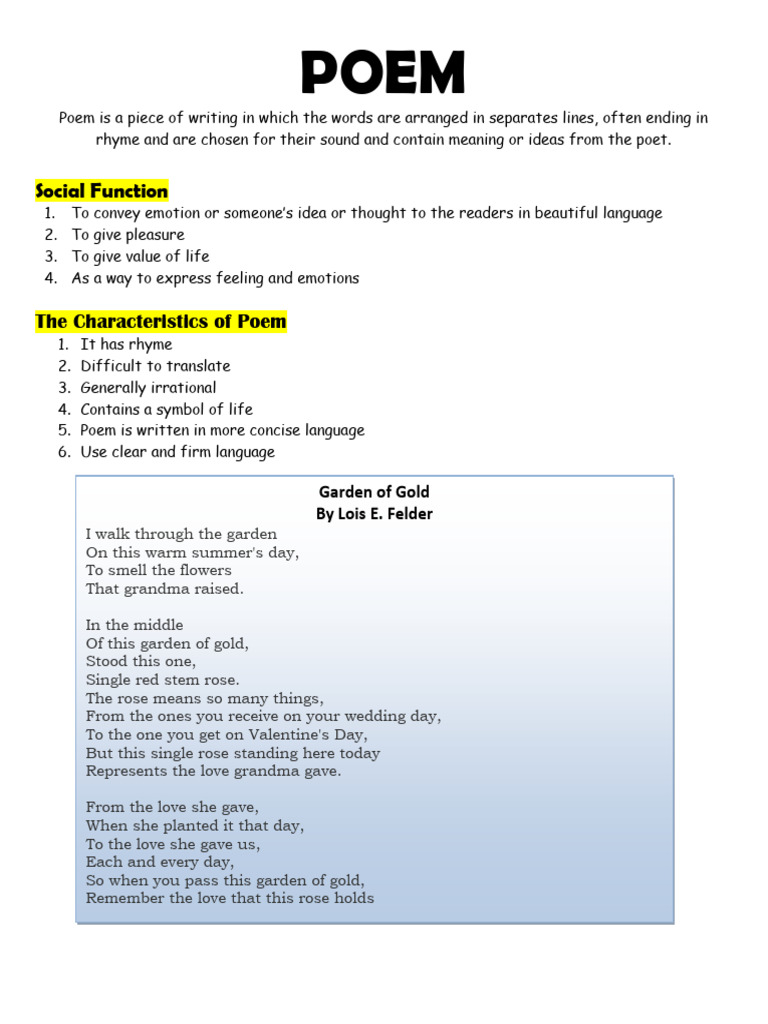 Poem Explanation | Download Free PDF | Poetry