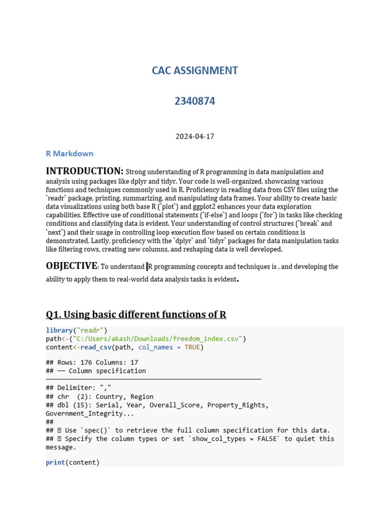 R Programming for Data Analysis | PDF | Data | Mean