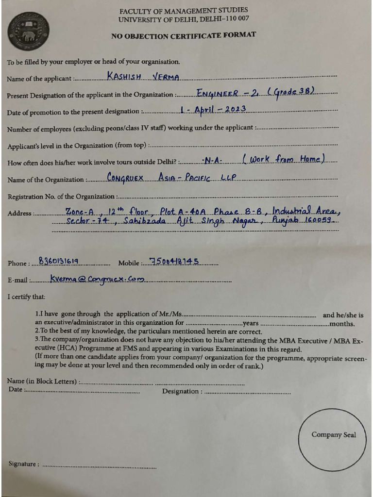 Fms Mba Noc Kashish Verma | PDF