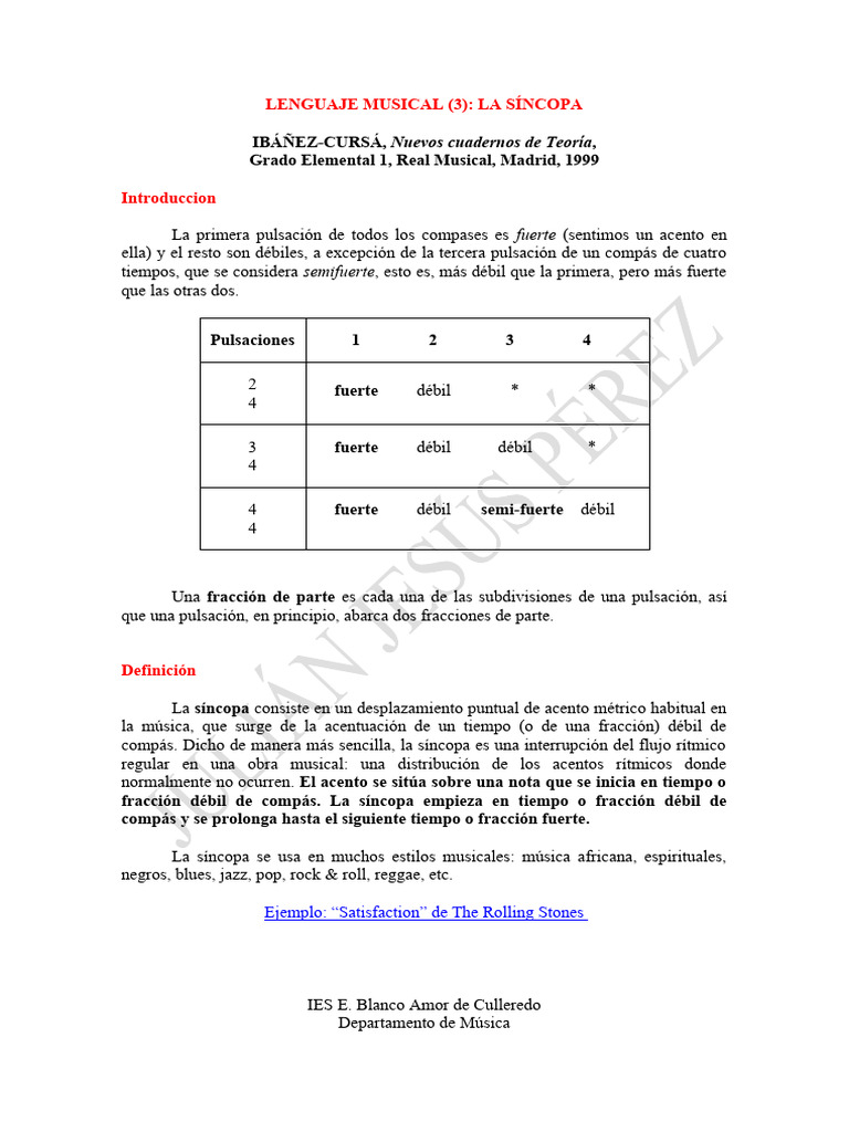 Entendiendo la Síncopa Musical | PDF