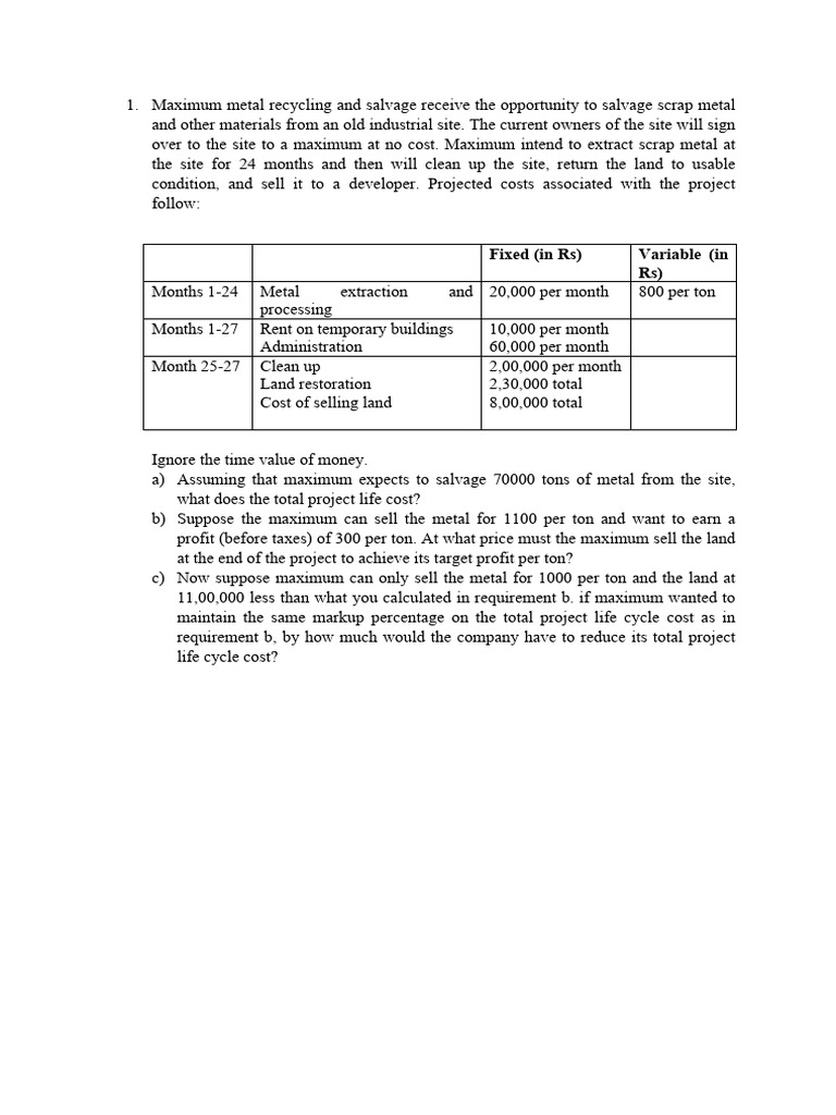 Long Term Decision Making Questions | PDF | Business Economics | Business