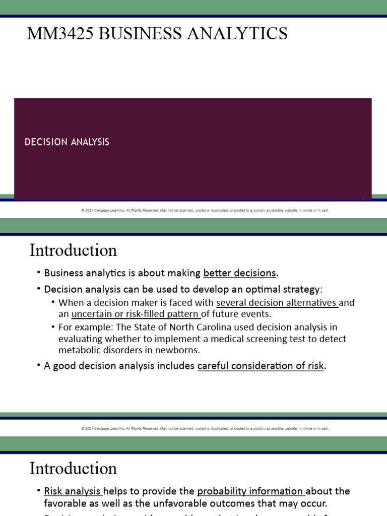 09 Decision Analysis | PDF | Net Present Value | Applied Mathematics