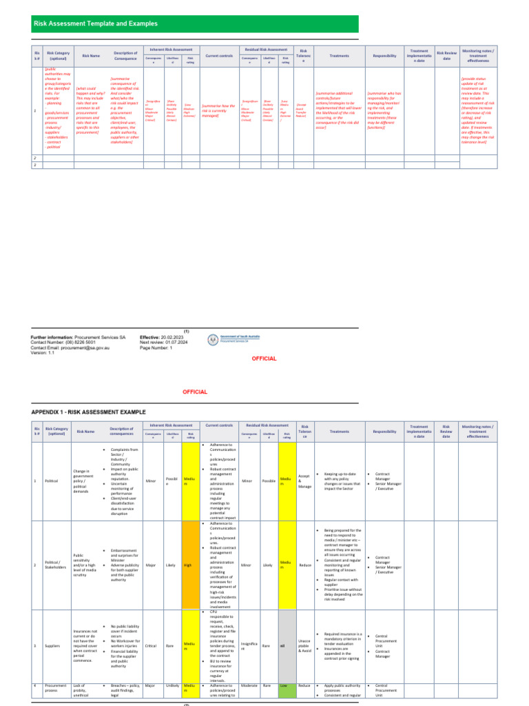 Risk Assessment Template Guide | PDF | Risk | Risk Assessment