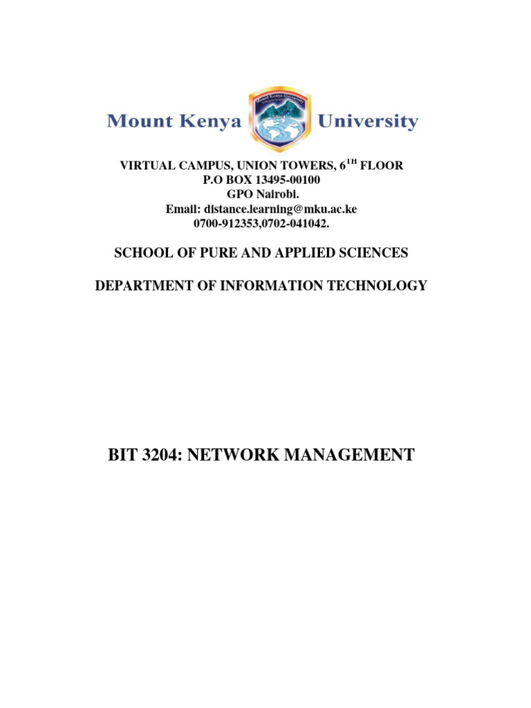 BIT 3204 Network Management | PDF | Computer Network | Network Topology