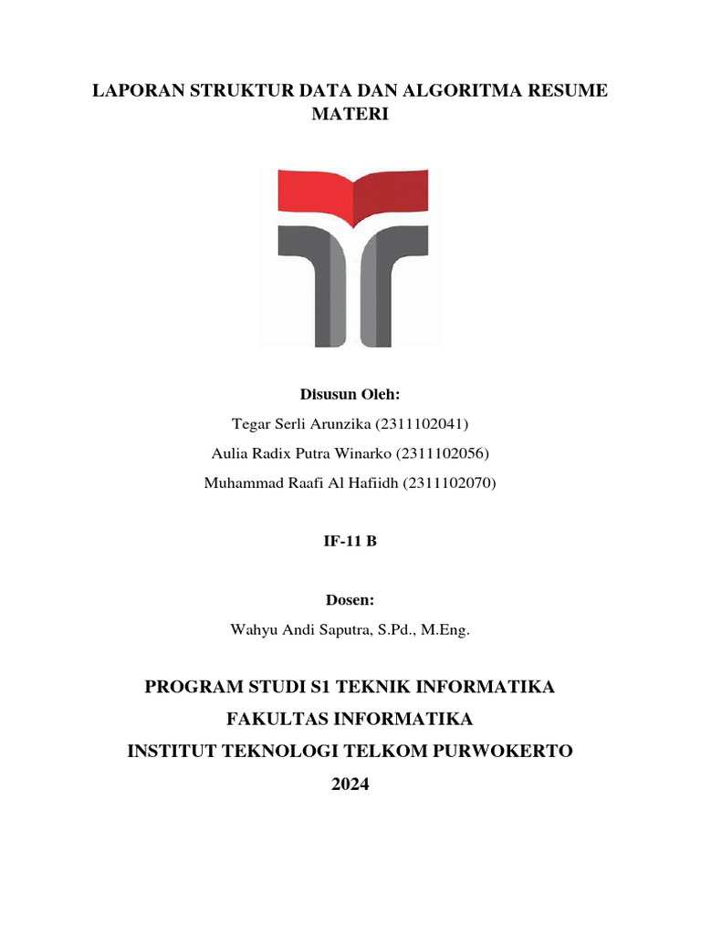 Laporan Struktur Data Dan Algoritma Resume Materi | PDF