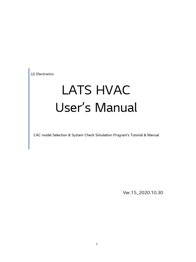 LATS HVAC Manual | PDF | Microsoft Excel | Simulation