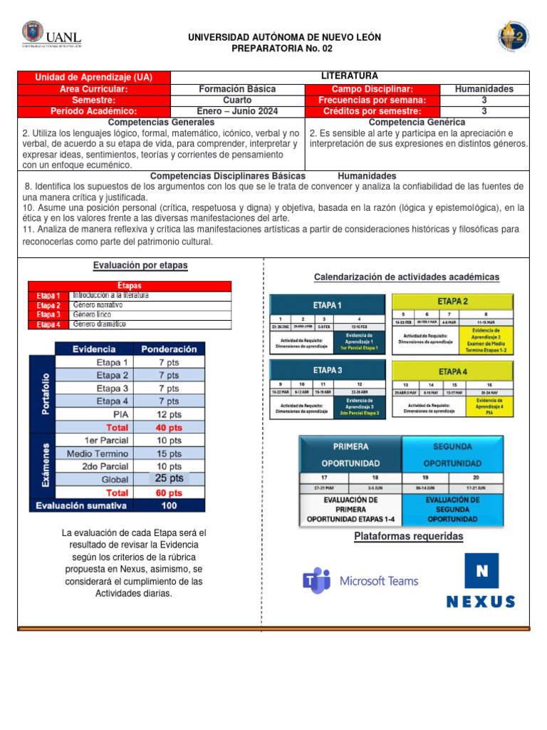 Encuadre Literatura 2024 Libreta | PDF | Evaluación | Humanidades