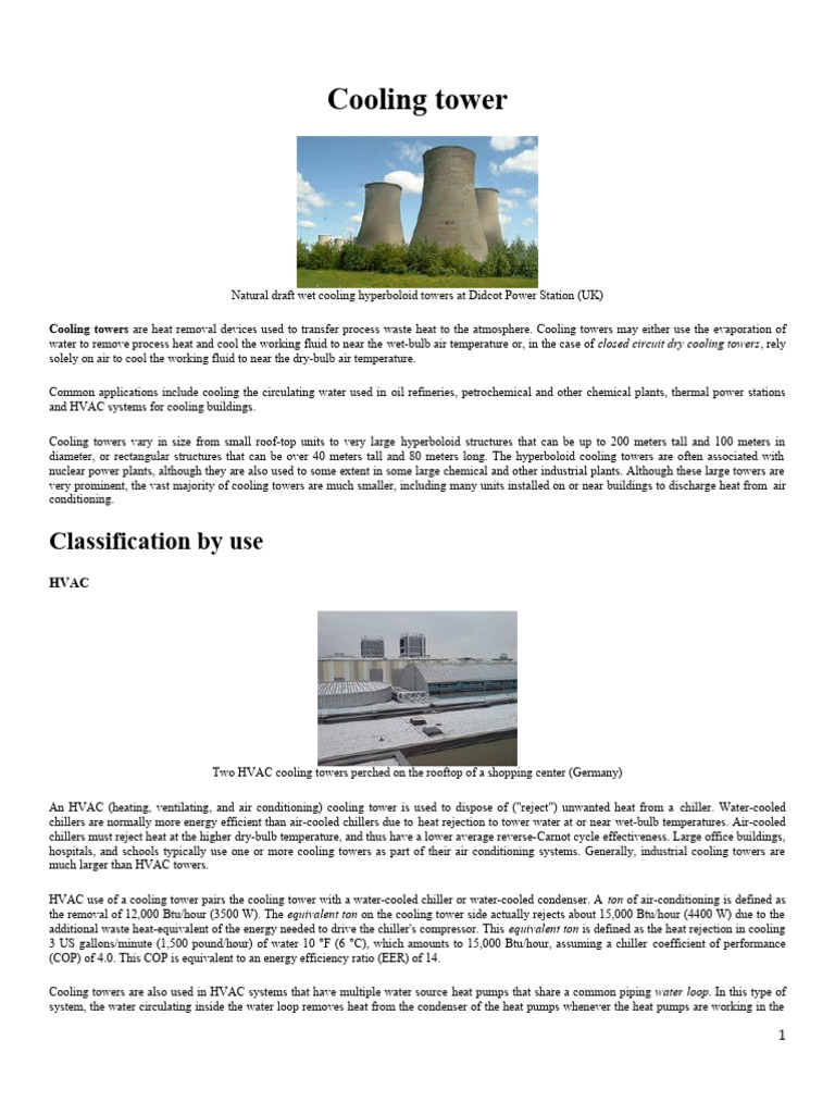 Cooling Tower | PDF | Air Conditioning | Filtration