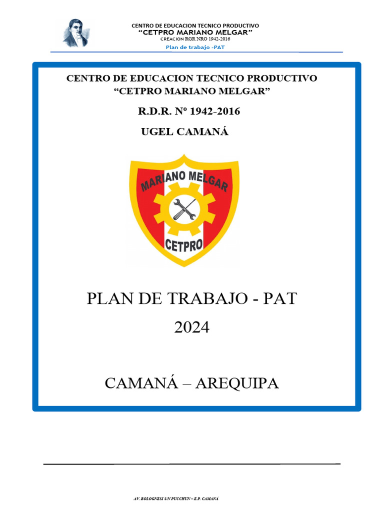 Pat Cetpro 2024 | PDF | Enseñando | Aprendizaje