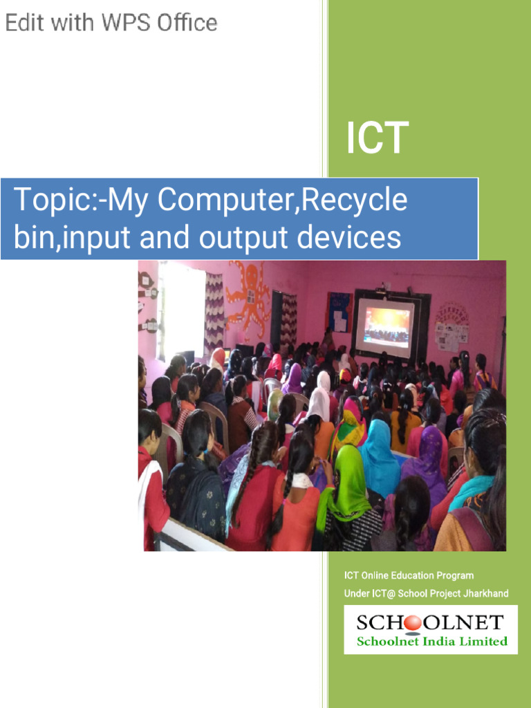 my computer, recycle bin ,inpute and output devices | PDF