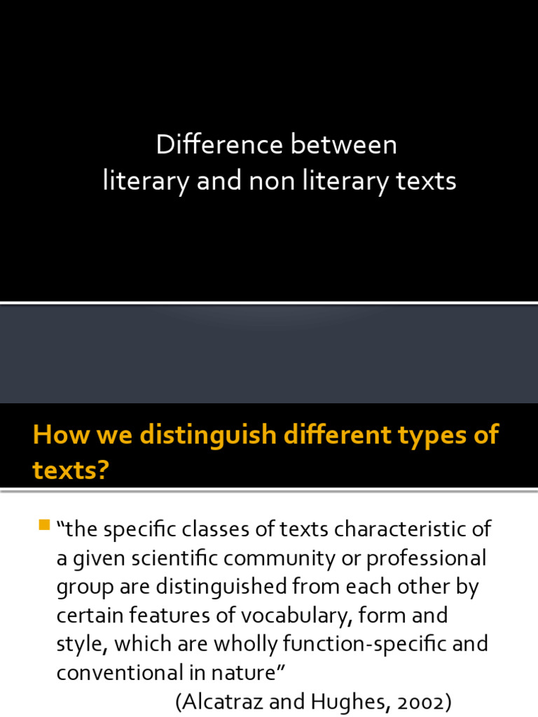 Literary vs Non-Literary Texts Explained | PDF | Experience | Linguistics