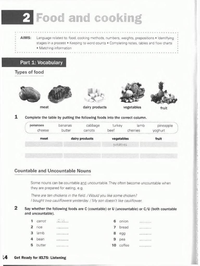 Hưng Listening Chap 2-3 | PDF | Cooking | Foods