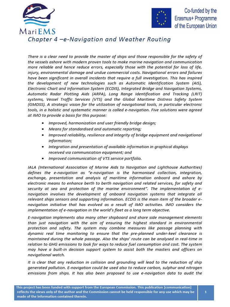 Chapter 4 - E Navigation and Weather Routing | PDF