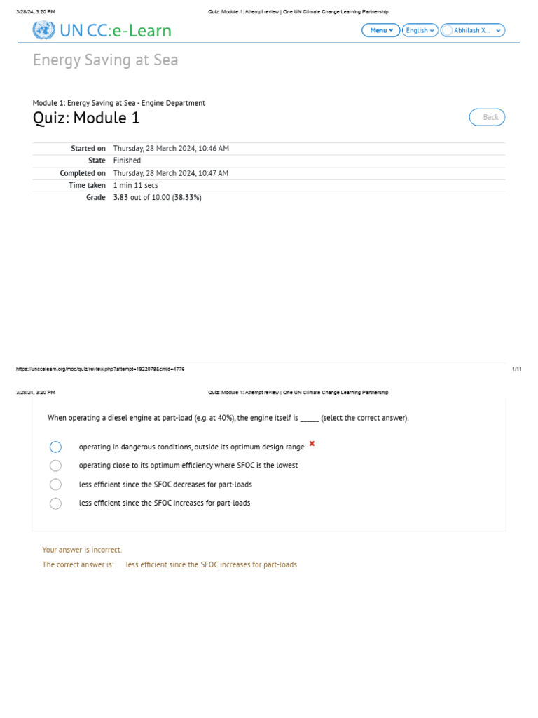 Quiz - Module 1 - Attempt Review - One UN Climate Change Learning ...