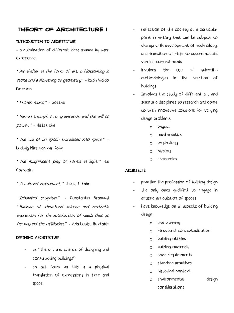 Theory of Architecture 1 | Download Free PDF | Architect | Window