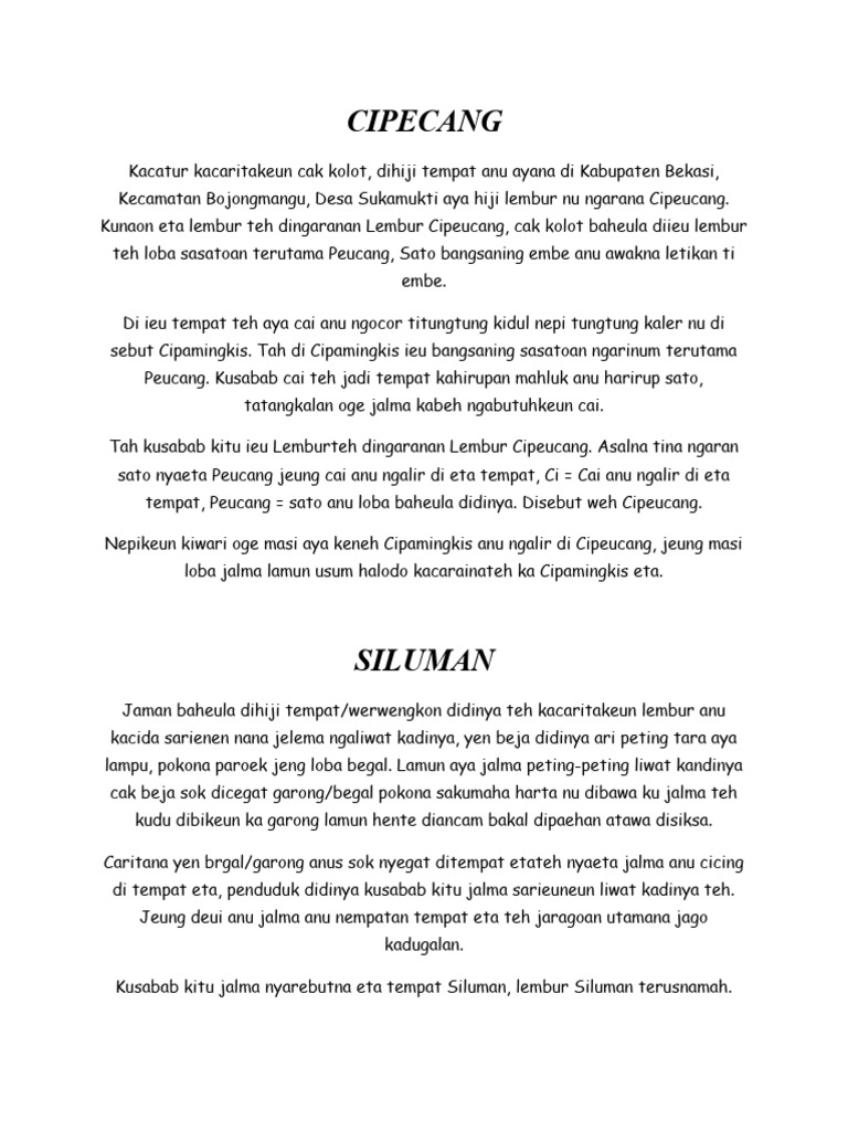 Dongeng Sunda | PDF