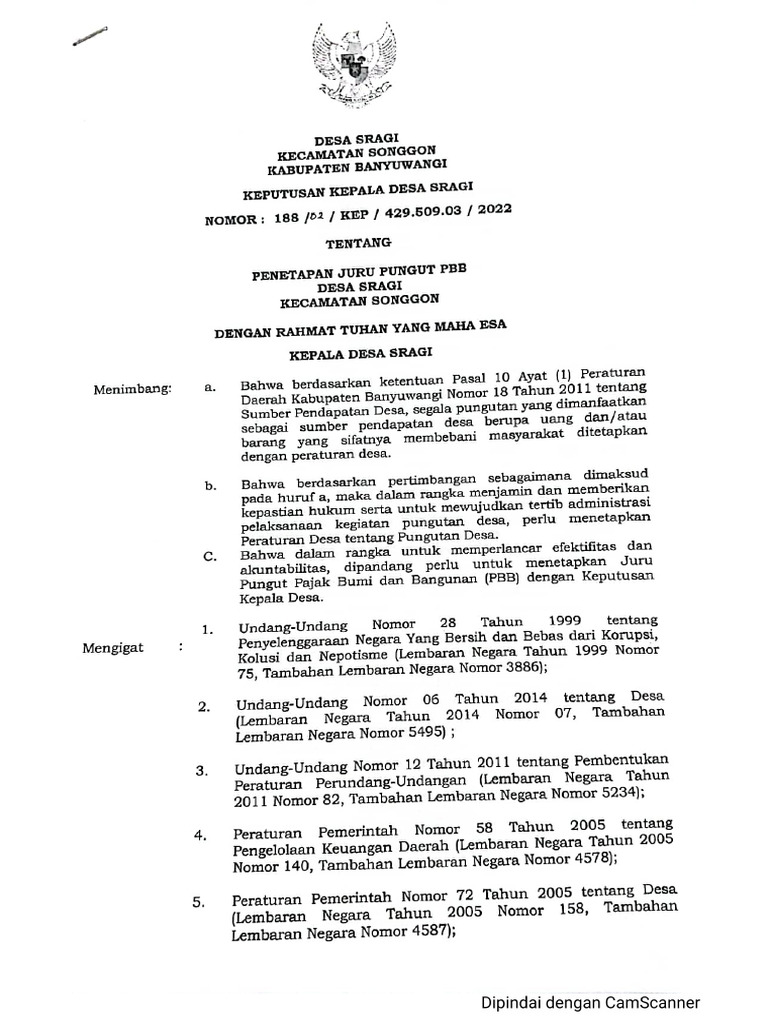 SK Juru Pungut PBB Tahun 2022 | PDF