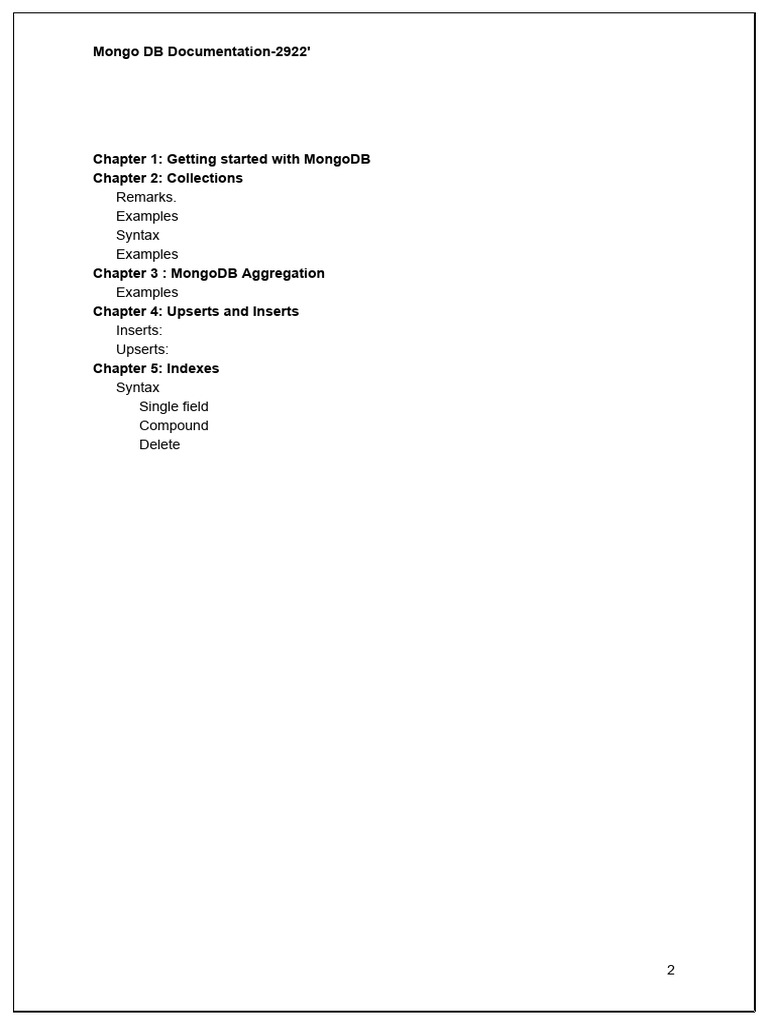 MongoDB Documentation Overview | PDF | Mongo Db | Databases