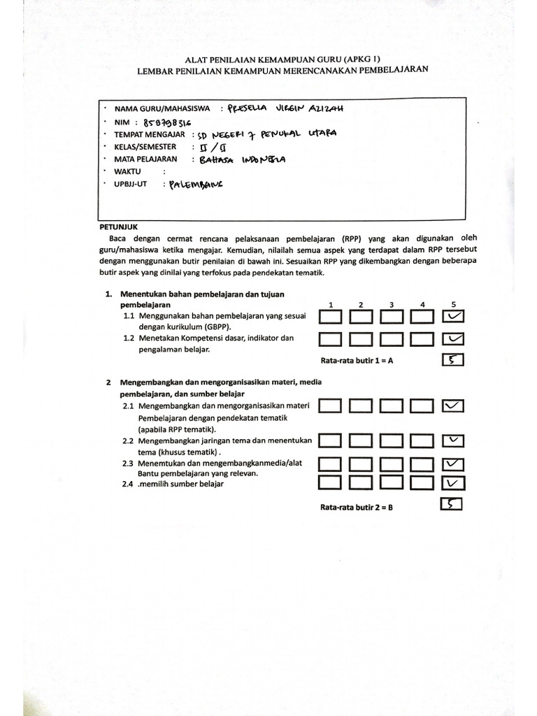 APKG 1&2 Dan Form 2 PKM PGSD | PDF