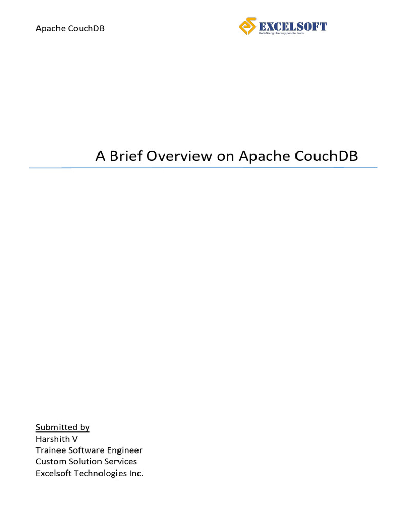 Overview of Apache CouchDB | PDF | Databases | No Sql