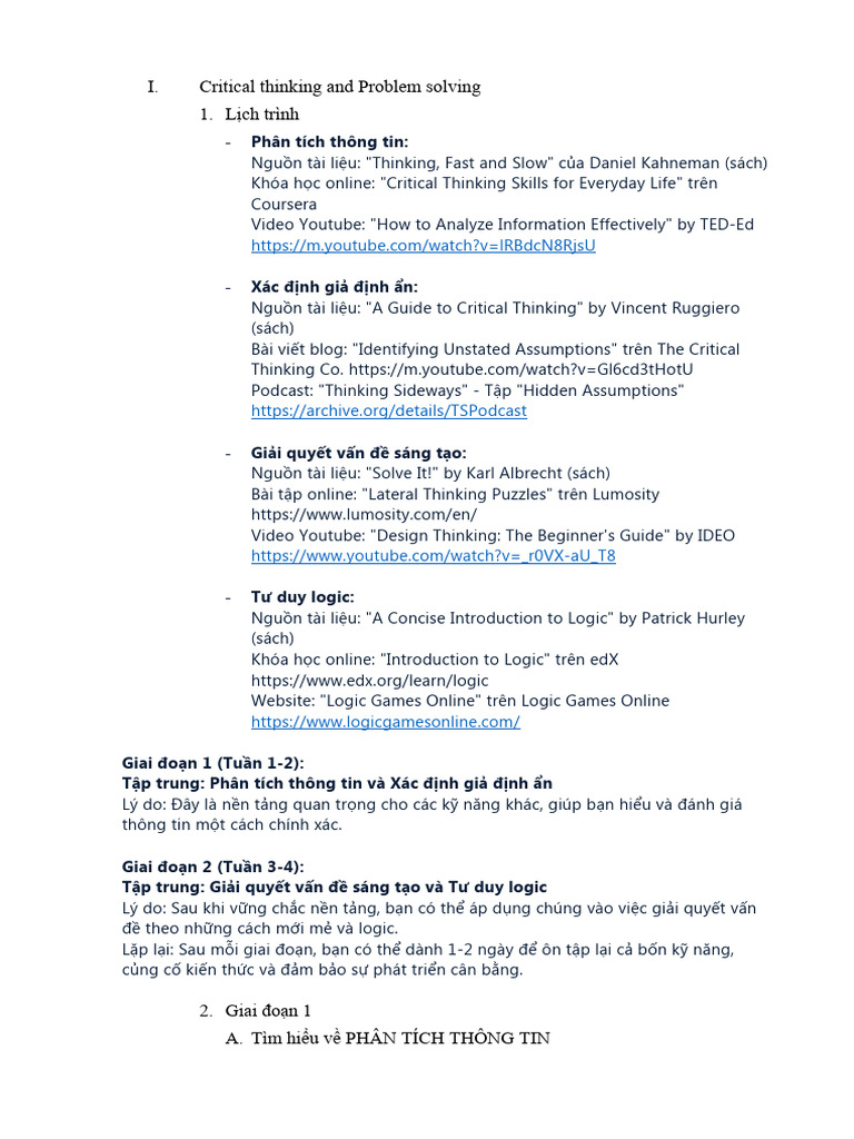 Critical Thinking and Problem Solving | PDF