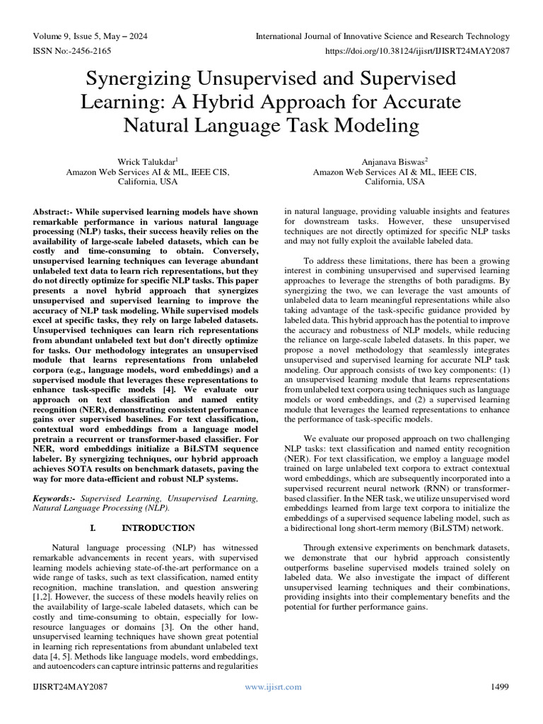 Synergizing Unsupervised and Supervised Learning: A Hybrid Approach For ...