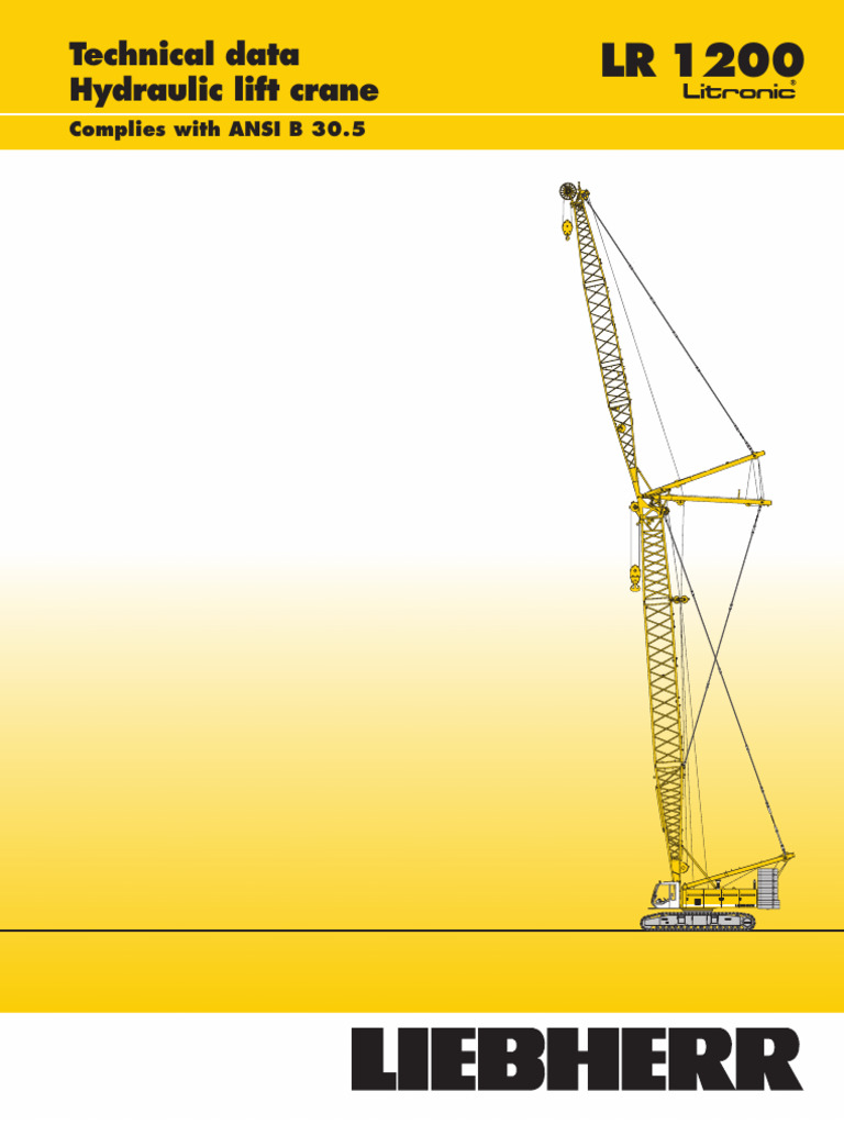 Liebherr LR 1200 Crawler Crane Data Sheet Tier2 English Ansi Usa | PDF ...