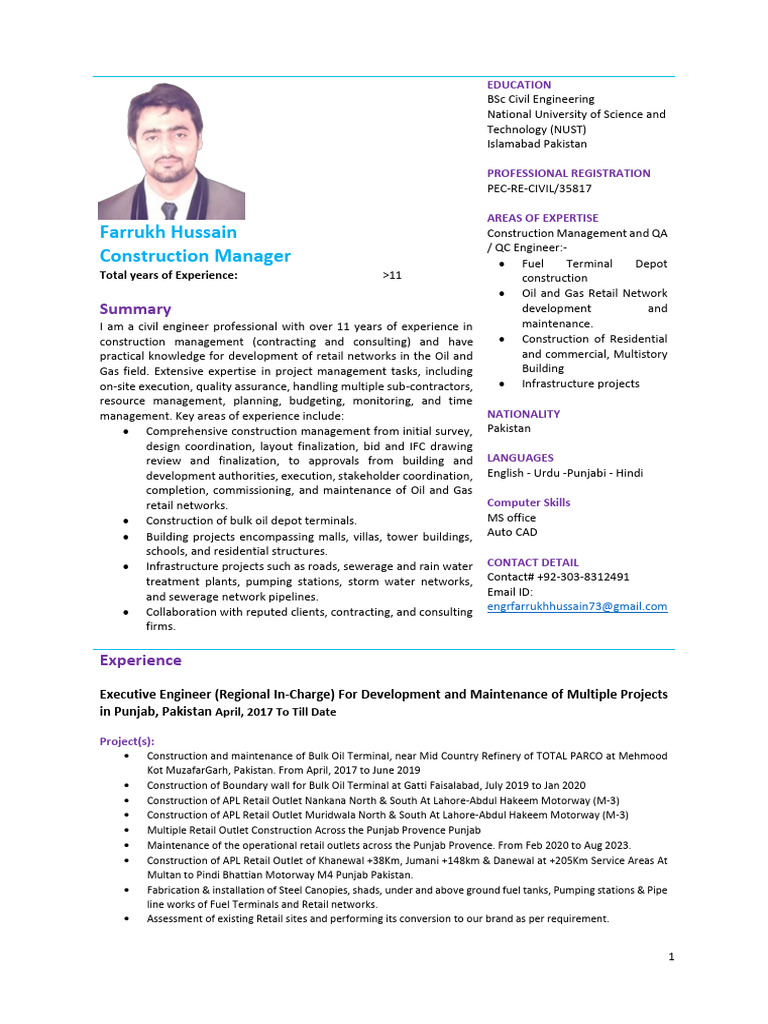 Civil Engineering Project Manager | PDF | Project Management