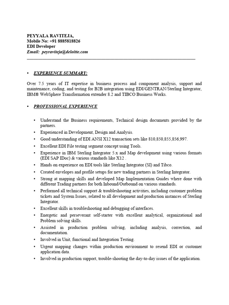 Ravi Resume | PDF | Electronic Data Interchange | Computing