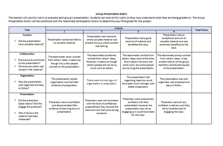 group rubrics report | Download Free PDF | Rubric (Academic) | Cognition