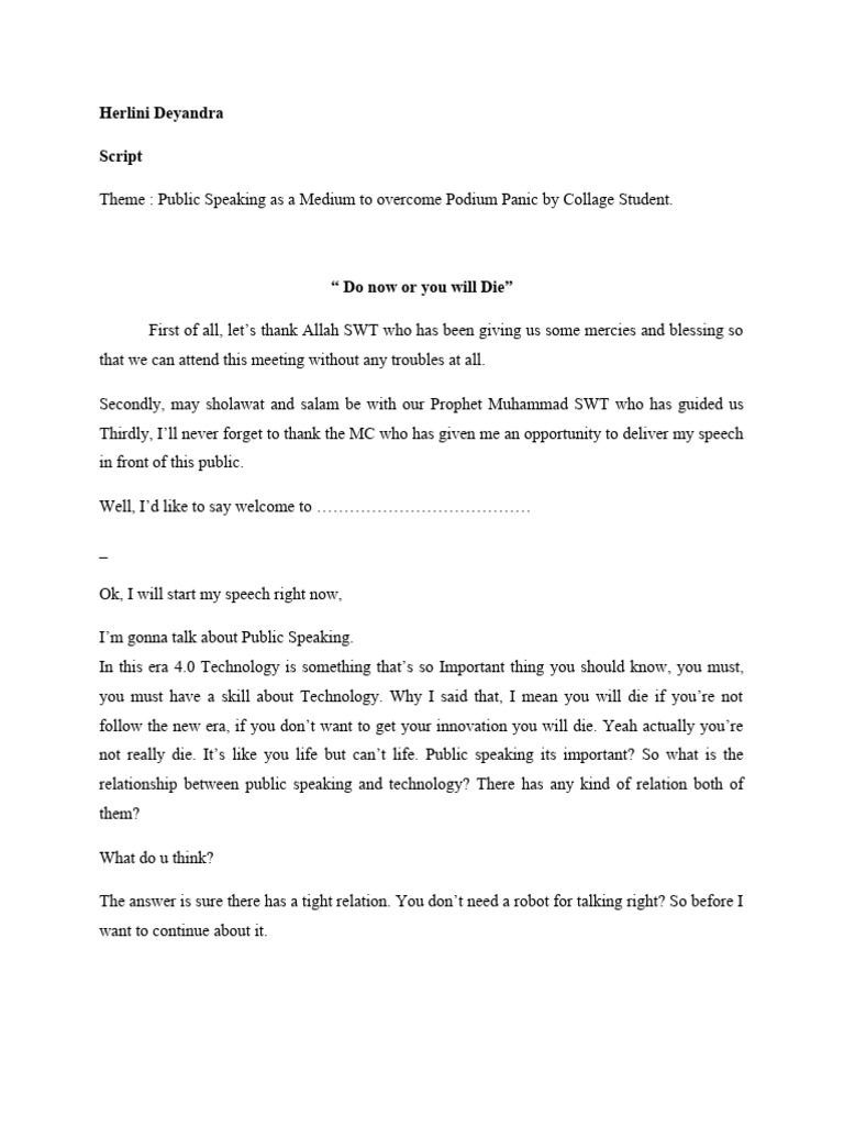 Speech Competition Script | PDF | Public Speaking