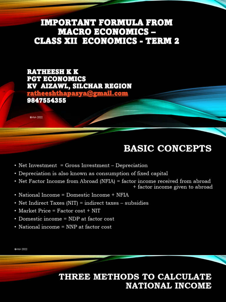 Important Formula From Macro Economics | PDF | Gross Domestic Product ...