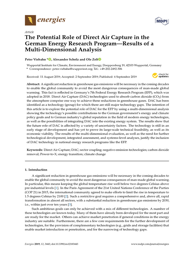 From Lab To Fab: Development and Deployment of Direct Air Capture of CO2 | PDF | Climate Change ...