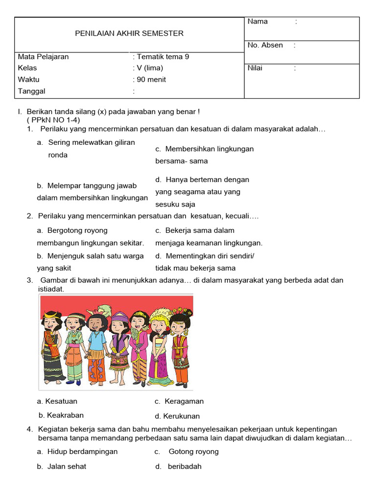 Soal Pas Tema 9 Ok | PDF