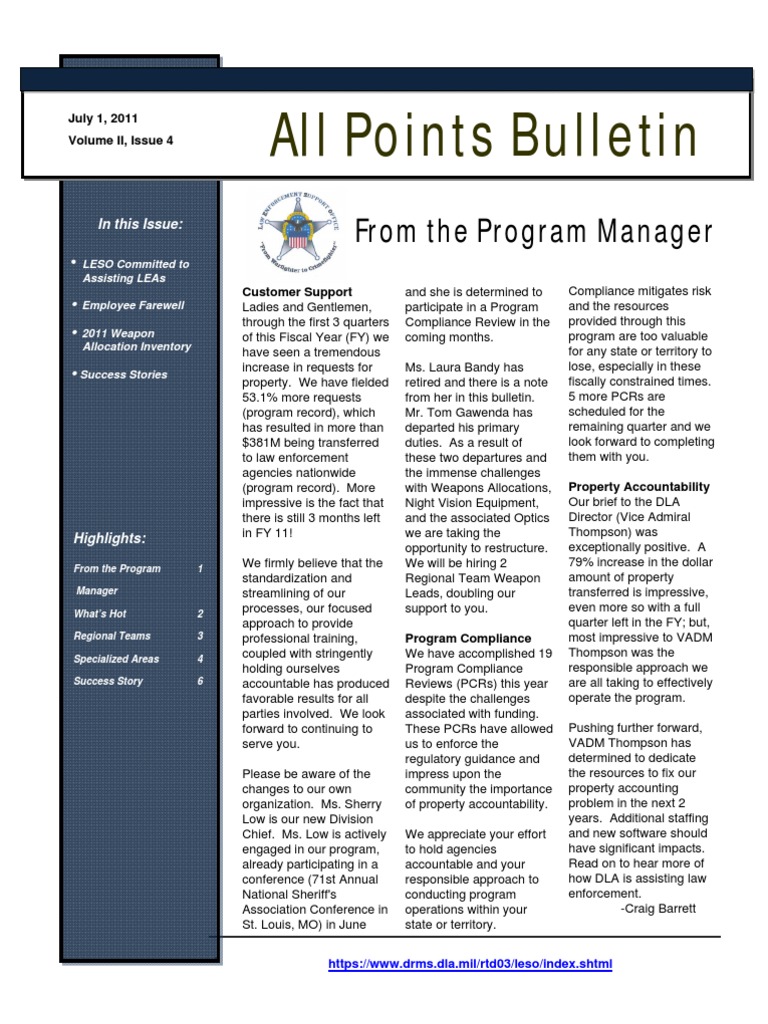 All Points Bulletin - Vol. 2, No. 4 | PDF | Law Enforcement Agency | Humvee