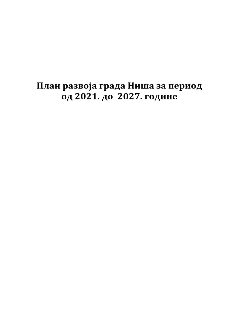 Plan Razvoja GN Za Period 2021 2027 | PDF