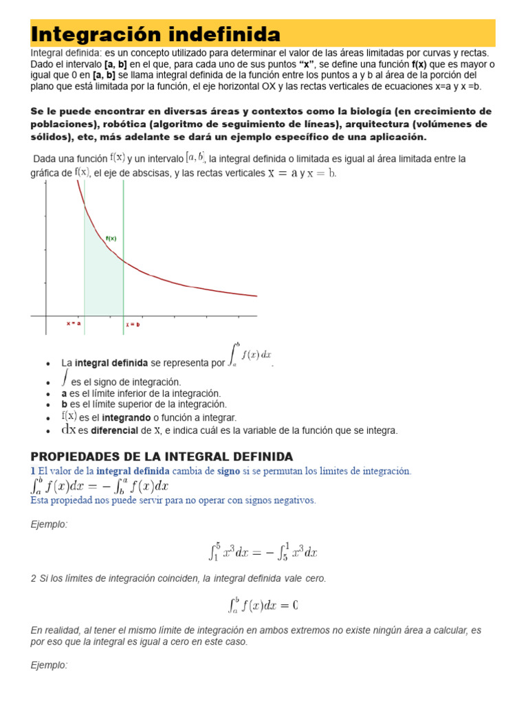 Integral Indefinida | PDF | Integral | Función (Matemáticas)