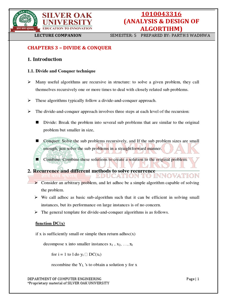 SOU Lecture Handout ADA Unit-3 | PDF | Matrix (Mathematics ... SOU Lecture Handout ADA Unit-3 | PDF | Matrix (Mathematics ...