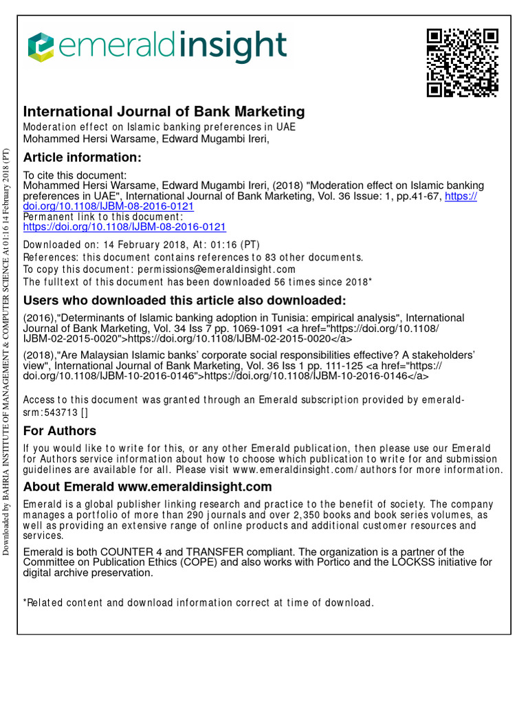 Ijbm 08 2016 0121 | PDF | Islamic Banking And Finance | United Arab ...