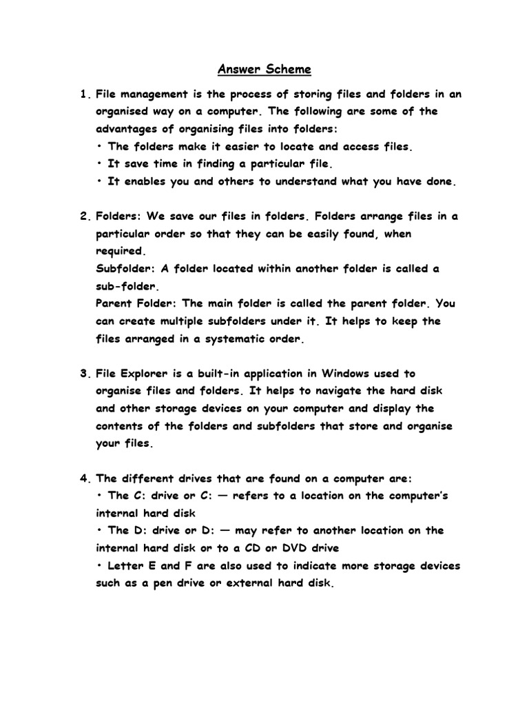 Answer Scheme g4 Ws | PDF | Computer File | Data Management