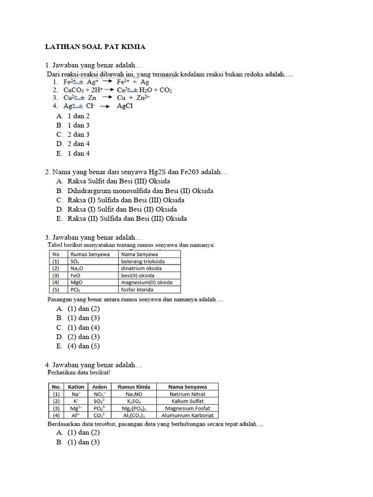 LATIHAN SOAL PAT KIMIA.pdf | PDF