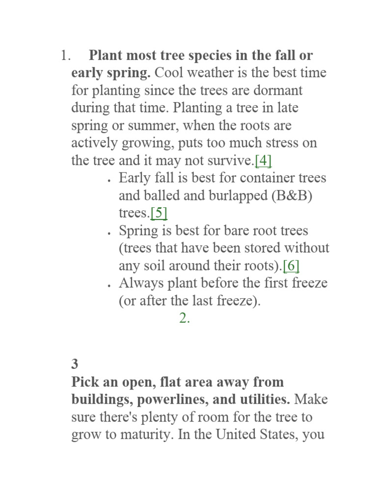 Plant Most Tree Species in The Fall or Early Spring. Cool Weather Is ...