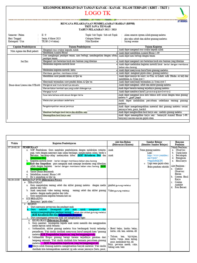 Contoh RPP Berdiferensiasi (Peserta) | PDF