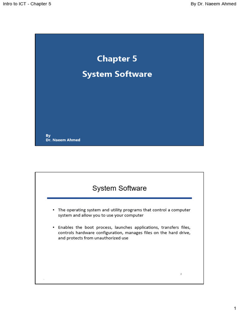 Slide 05 - System Software | PDF | Microsoft Windows | Operating System