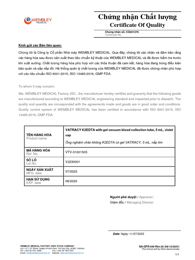 CQ231276 VTV-31001505 | PDF